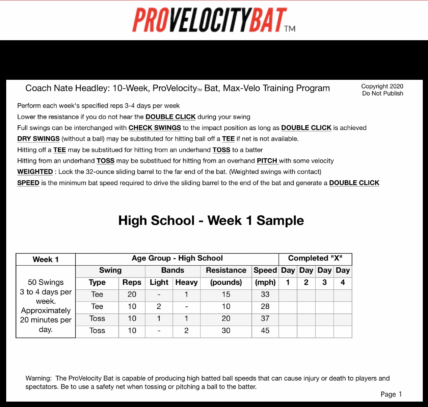 ProVelocity Bat - Baseball Training Bat to Increase Bat Speed | TANNER ...